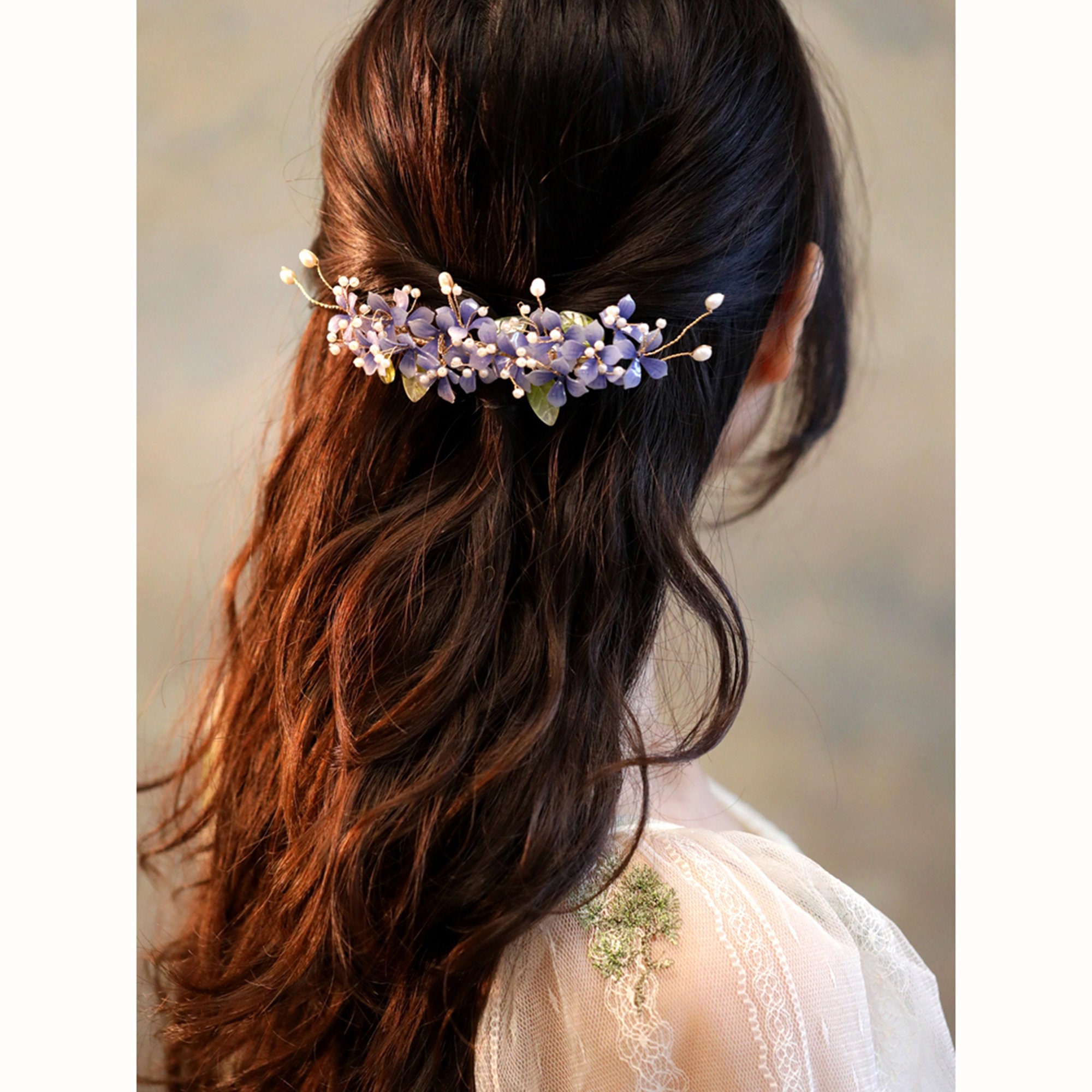 Wisteria Hair Accessory, Flower Hair Accessory, Hair Plate Hairpin ...