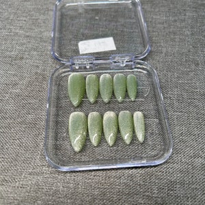 Spring Colors, Green Cat Eye Nails, Pretty Finished Gel Nails, Fun Nail ...