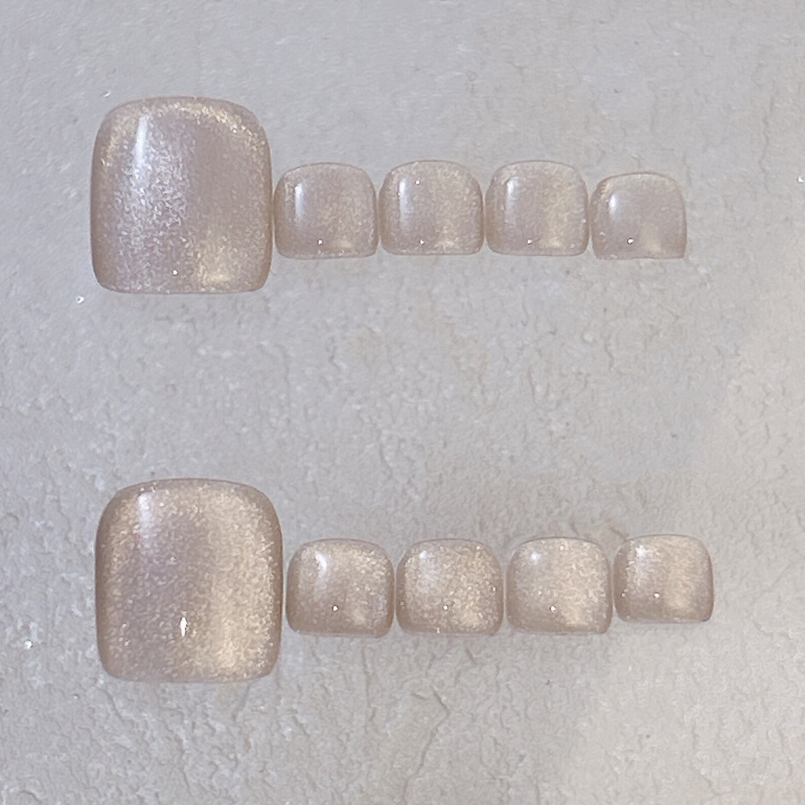Handmade Silver Cat Eye Toenail Patches: Short Manicure - Etsy