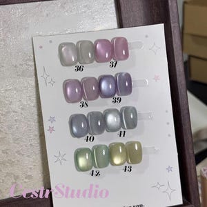 61 Colors Cat Eye Gel Nail Polish Sample Board – Shimmery Magnetic ...