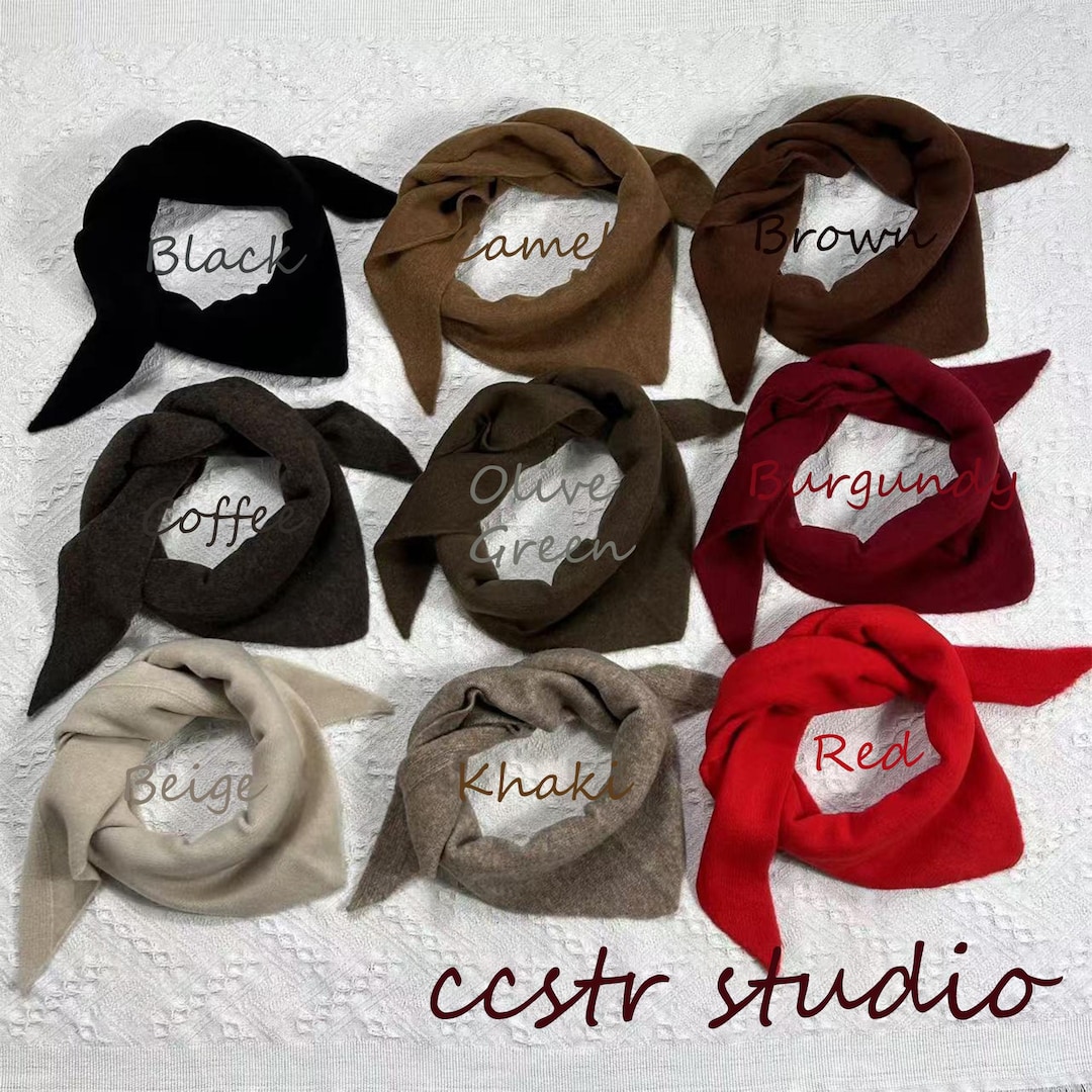 Wool Triangle Scarf: Multicolor Winter Collar Scarf - Etsy