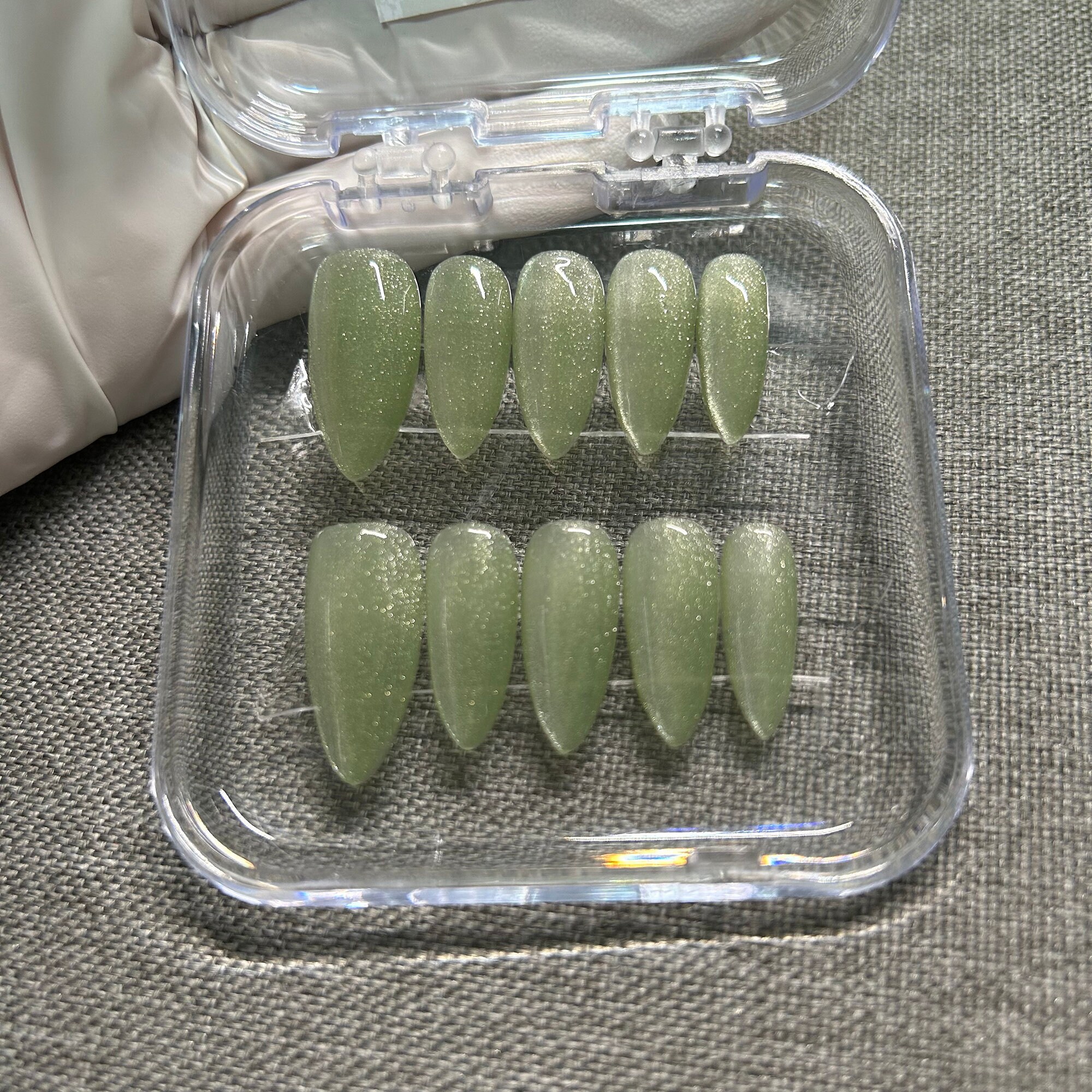Spring Colors, Green Cat Eye Nails, Pretty Finished Gel Nails, Fun Nail ...