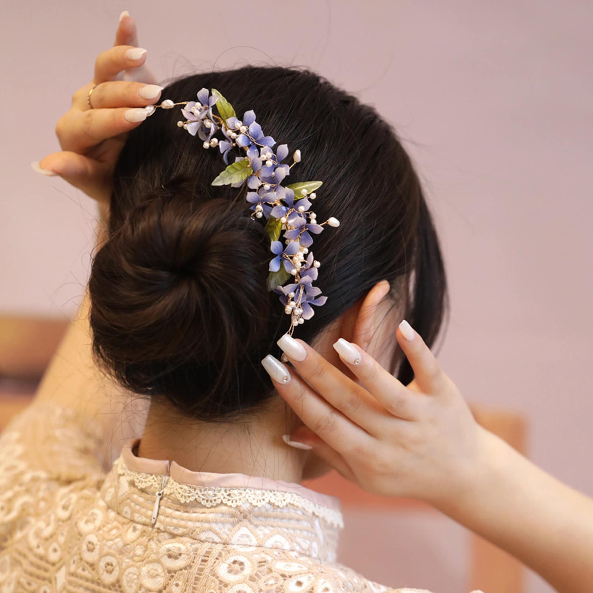 Wisteria Hair Accessory, Flower Hair Accessory, Hair Plate Hairpin ...