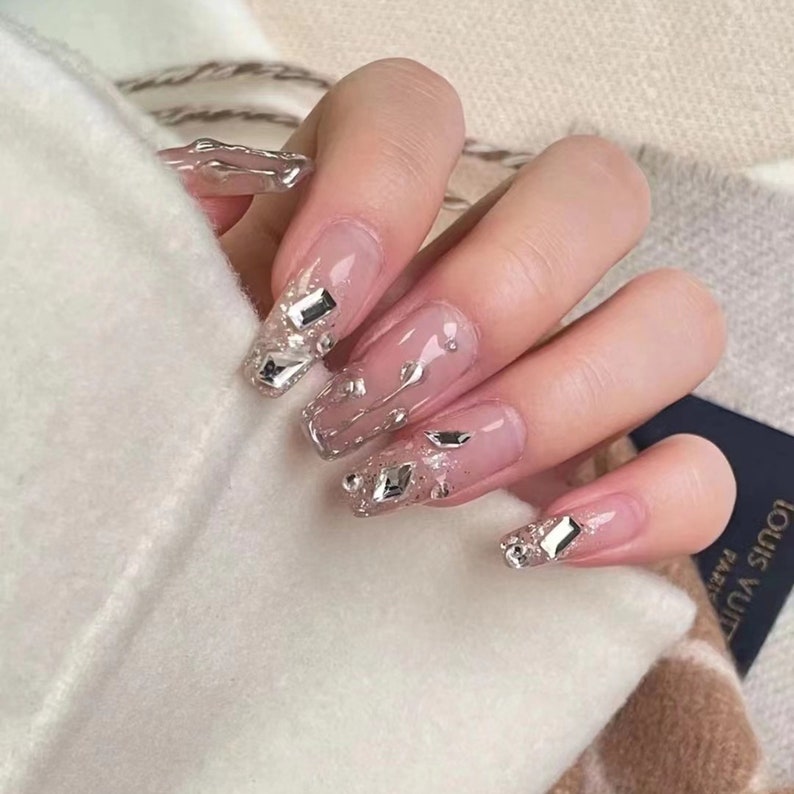 Wearable Nails, Broken Diamond Nails, Gentle Fake Nails, Removable ...