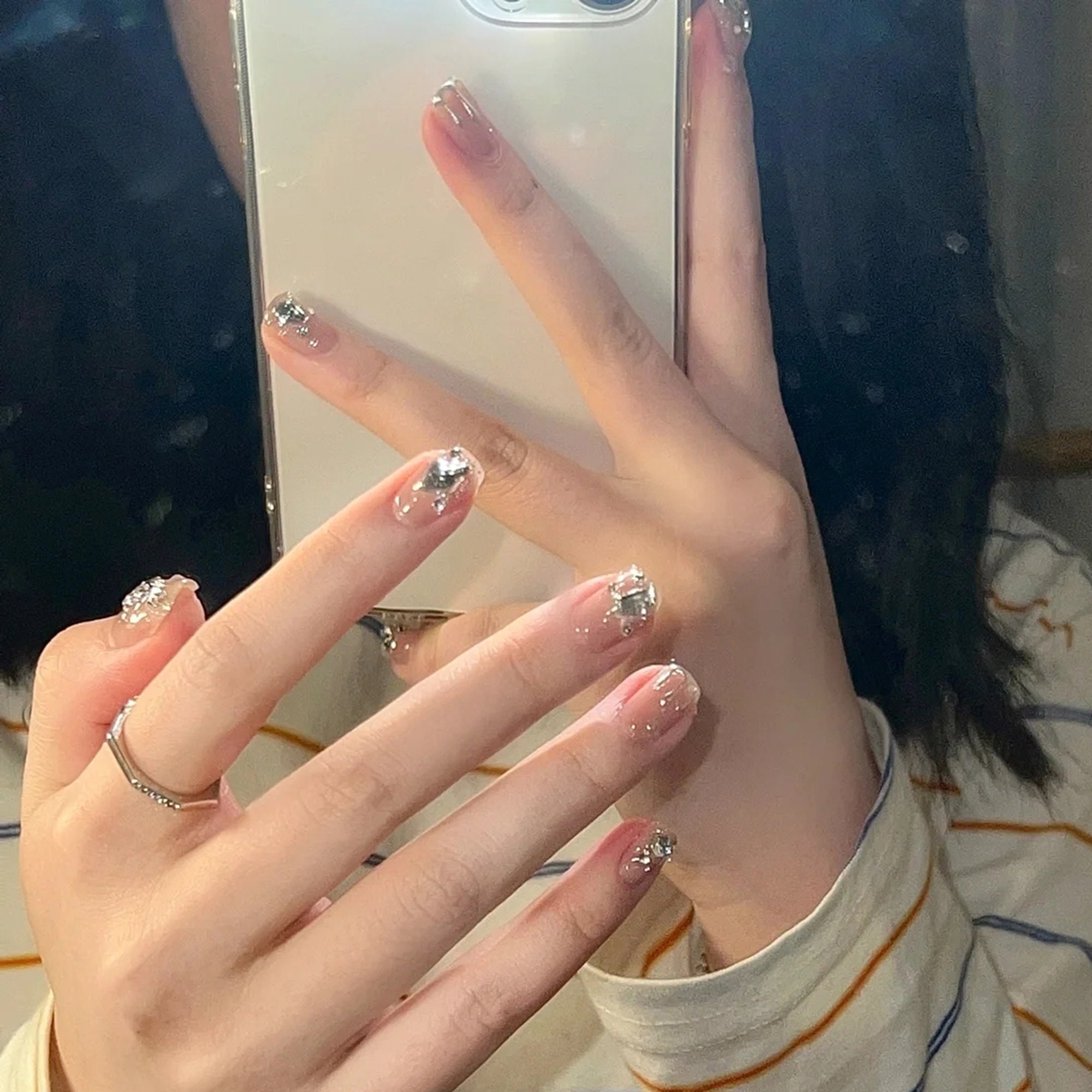 Wearable Nails, Broken Diamond Nails, Gentle Fake Nails, Removable ...