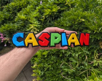 Custom Mario Style Name Plate, Personalised Desk Sign, Boy Gift, Gift ...