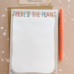 So Here's The Plan Notepad To-Do List Notepad Back to | Etsy