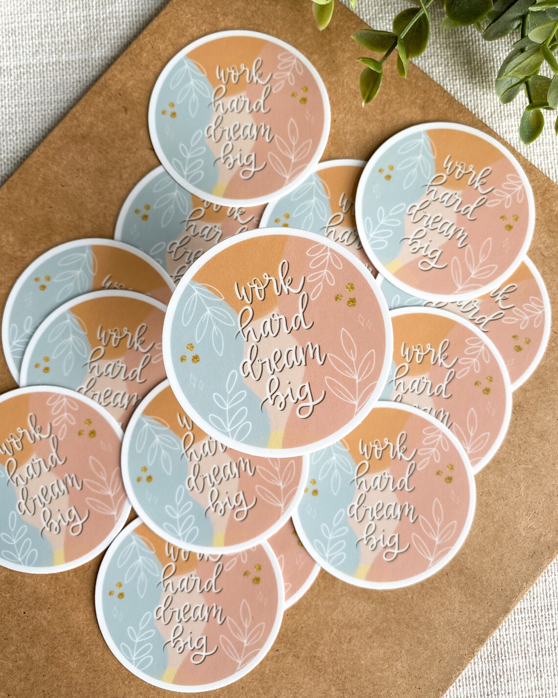 Work Hard Dream Big Sticker Positive Sticker Motivational | Etsy