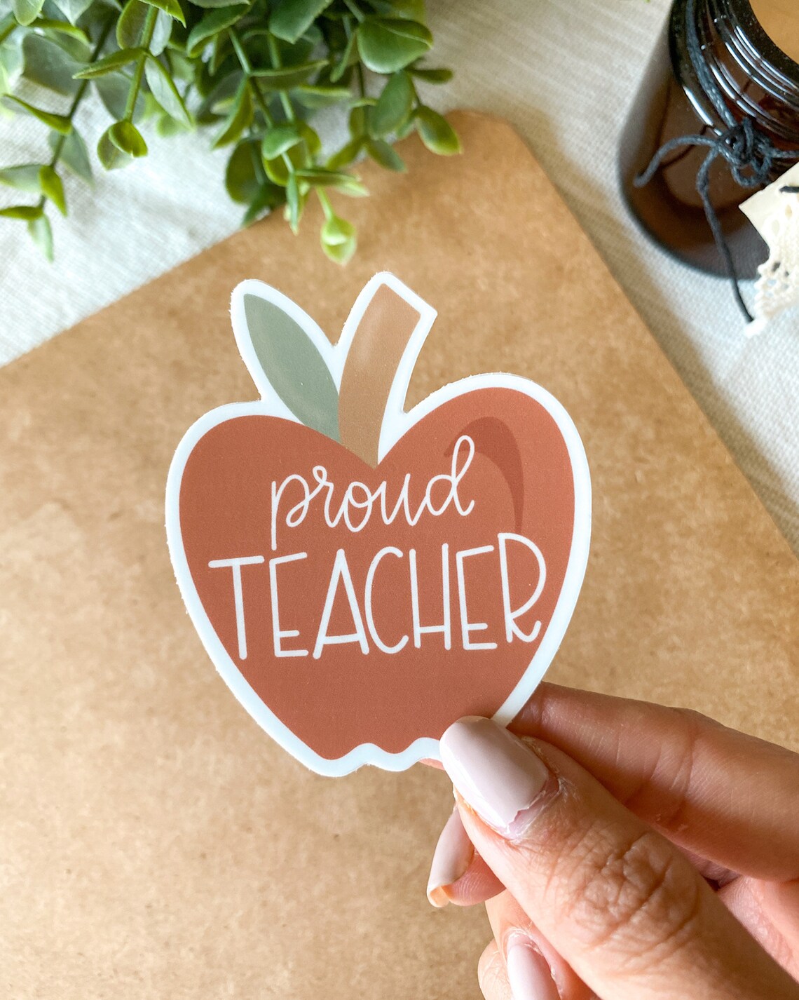 Apple Teacher Sticker Vinyl Waterproof Sticker Teacher | Etsy