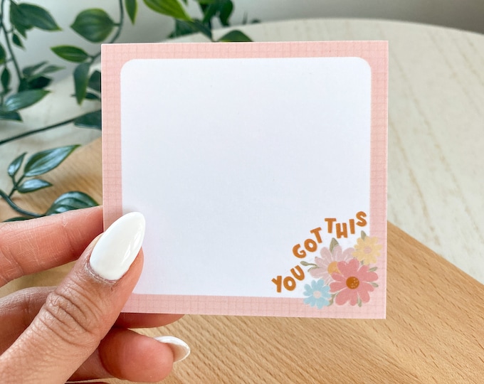 You Got This Floral Bouquet Sticky Notes Mini Notepad Cute - Etsy