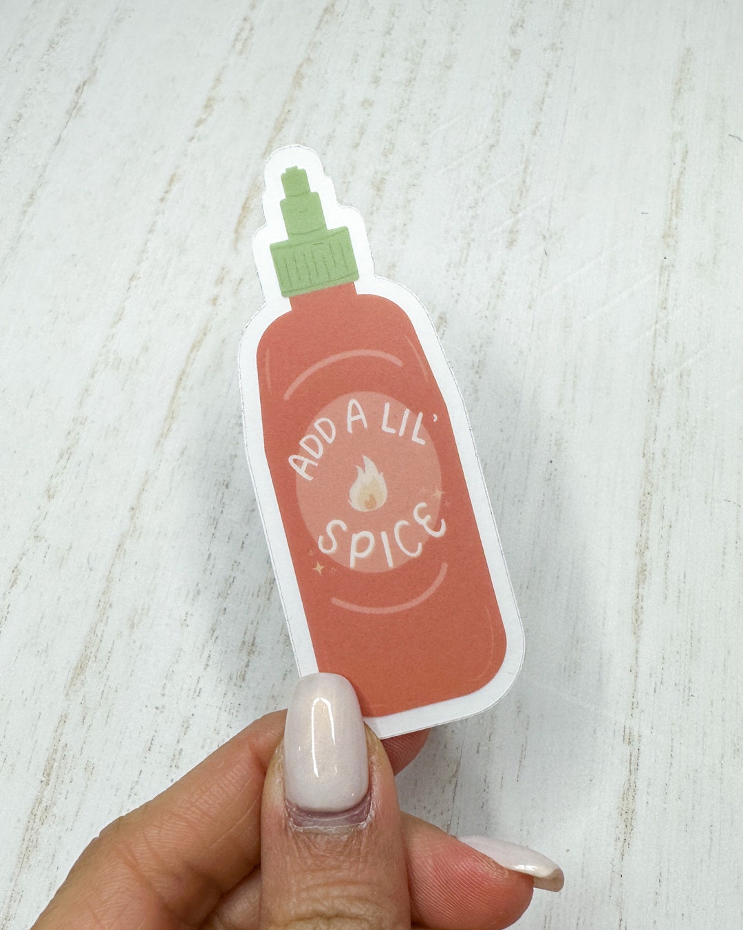 Add A Lil Spice Sticker | Sriracha Sticker, Hot Sauce Bottle, Spicy ...