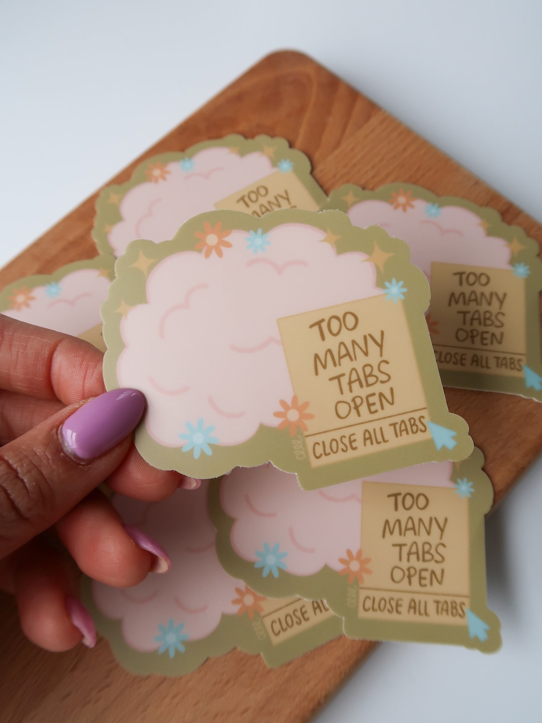 Too Many Tabs Open Sticker | Funny Humor, Mental Health Sticker ...