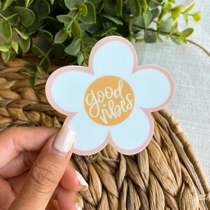 Good Vibes Daisy Sticker - Etsy