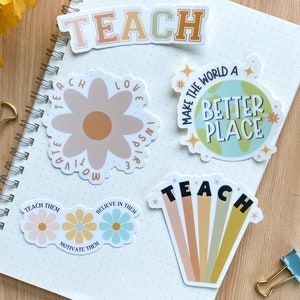 Teacher Sticker Pack | Teacher Gifts, Teach Vinyl Stickers, Educator ...