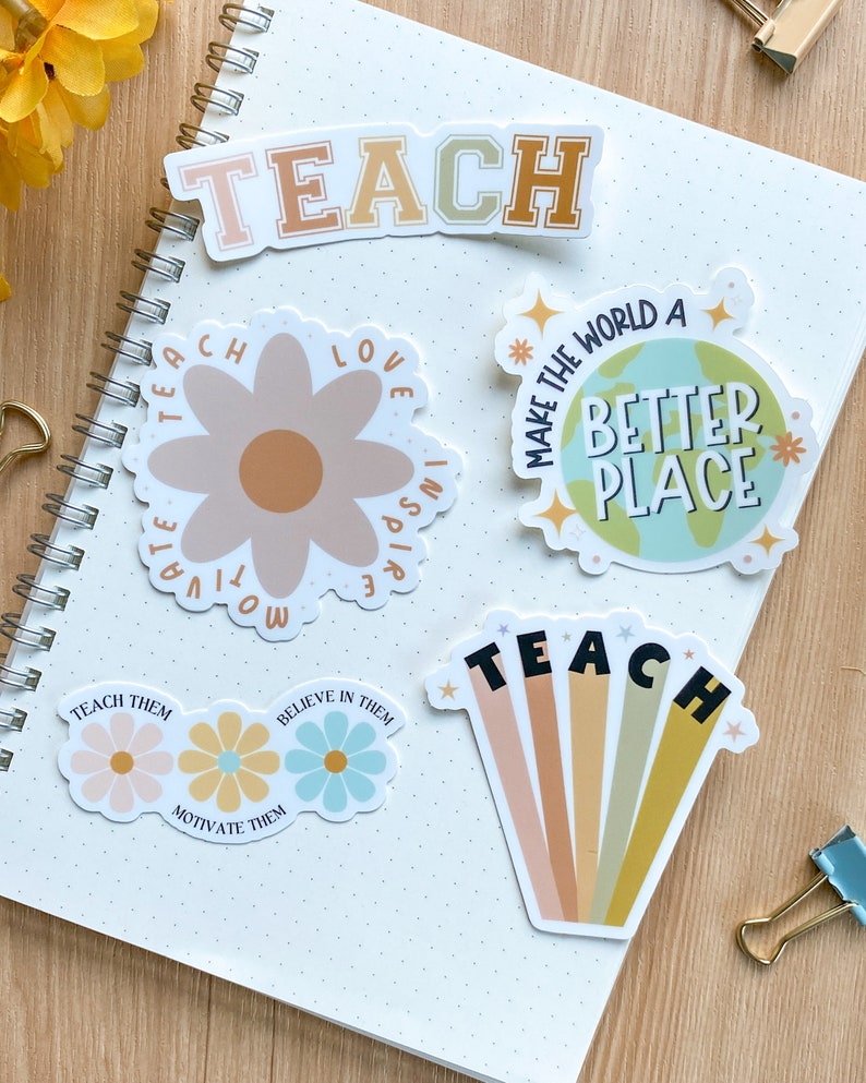 Teacher Sticker Pack | Teacher Gifts, Teach Vinyl Stickers, Educator ...