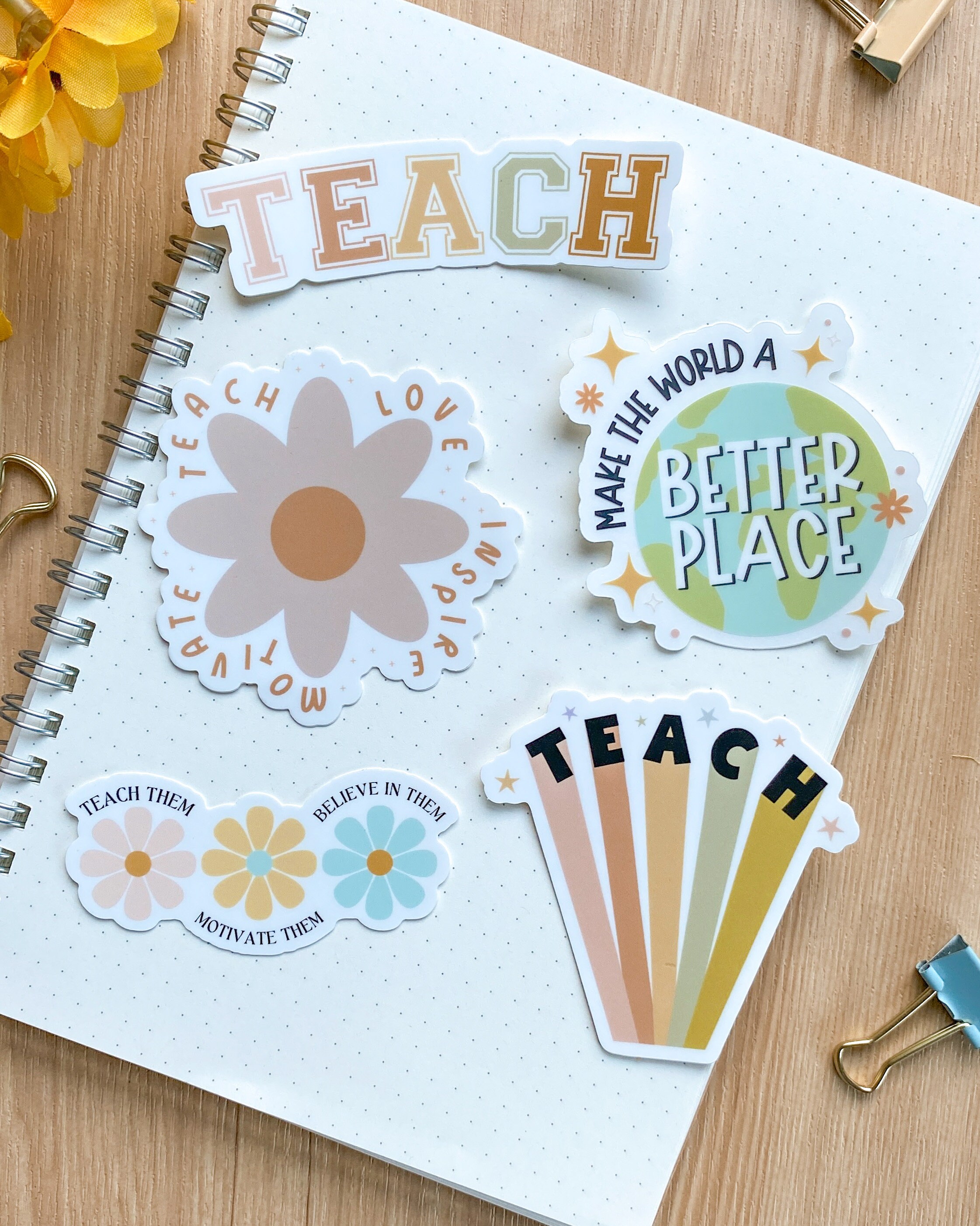 Teacher Sticker Pack Teacher Gifts Teach Vinyl Stickers - Etsy