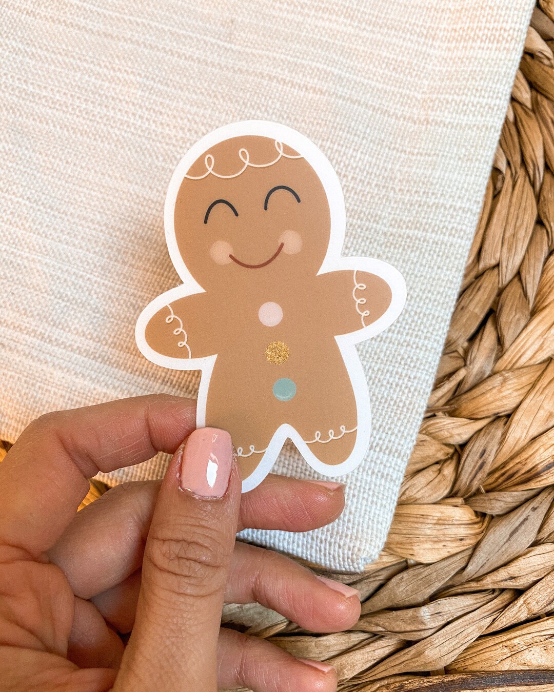 Gingerbread Sticker | Holiday Sticker, Christmas Label, Christmas Favor ...