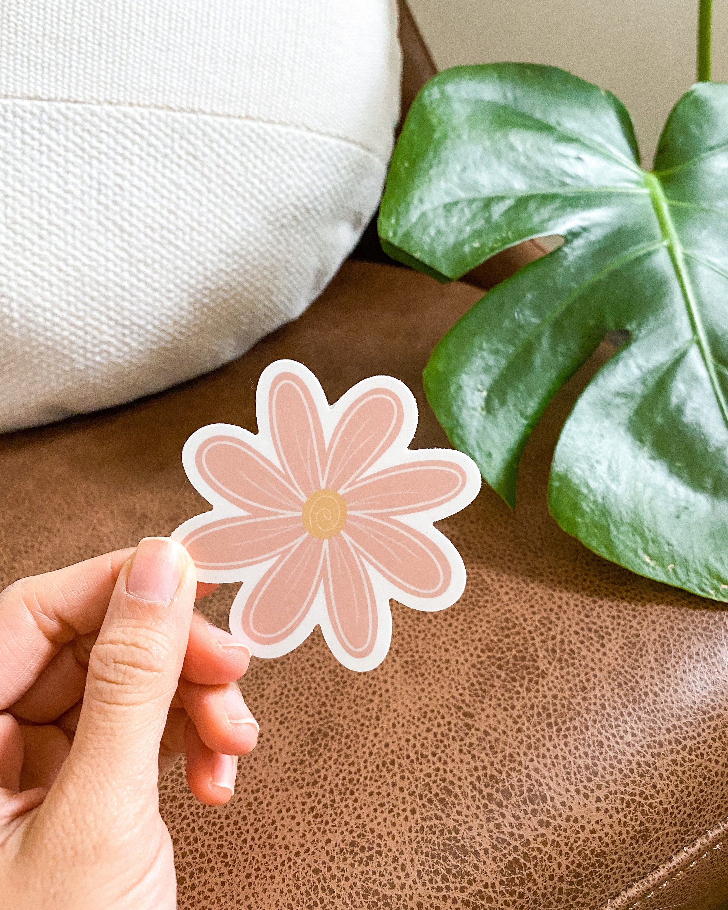 Daisy Sticker Vinyl Waterproof Sticker Pink Sticker | Etsy