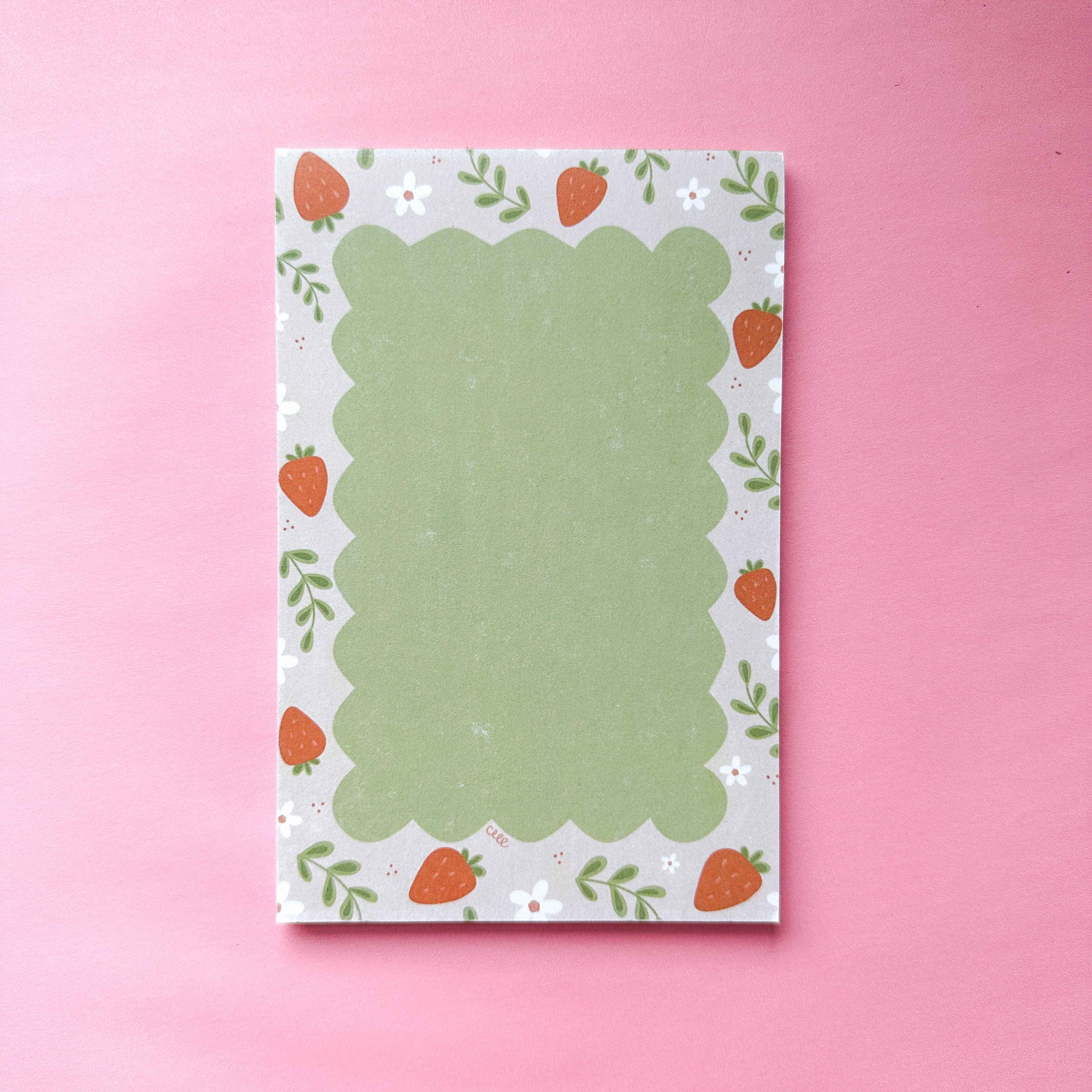 Strawberry Notepad | To-do Organizer, List Pad, Blank Notepad, Small ...