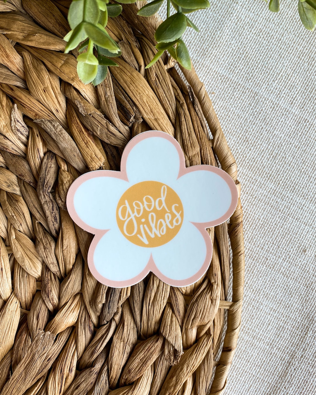 Good Vibes Daisy Sticker - Etsy