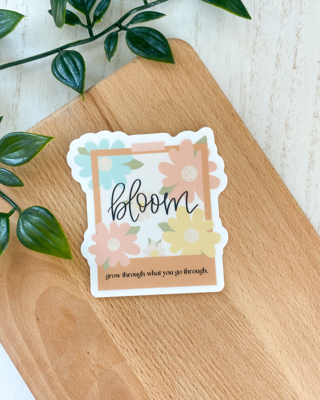 Bloom Polaroid Sticker | Flower Photo Illustration, Growth Sticker ...