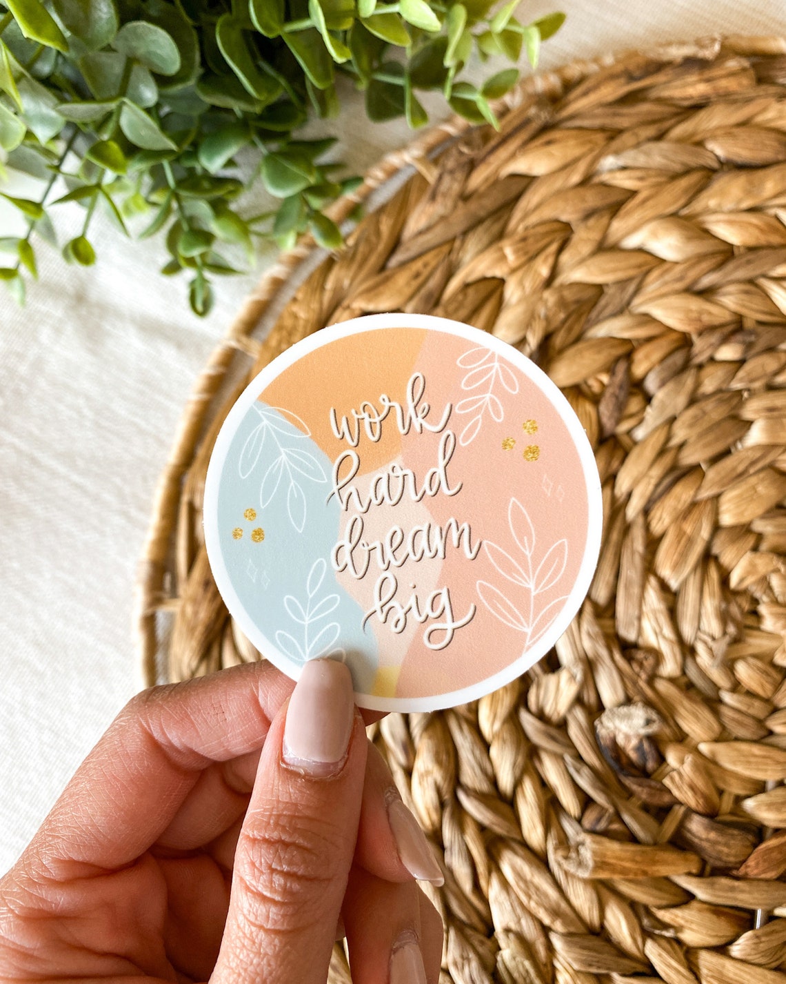 Work Hard Dream Big Sticker Positive Sticker Motivational | Etsy