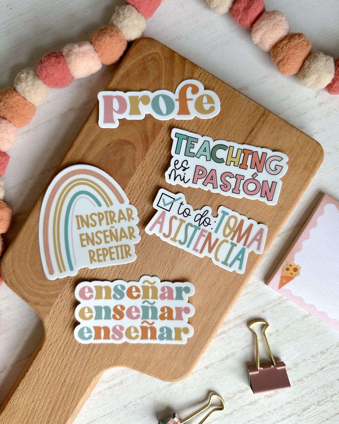 Spanish Bilingual Teacher Sticker Pack | Educator Decal, Multilingual ...