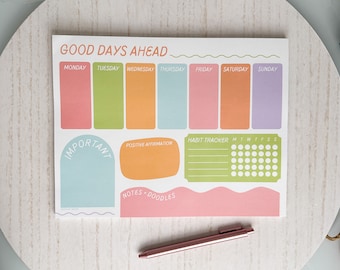 Rainbow to Do List Notepad, Colourful Fun Everyday Planners Checklist ...
