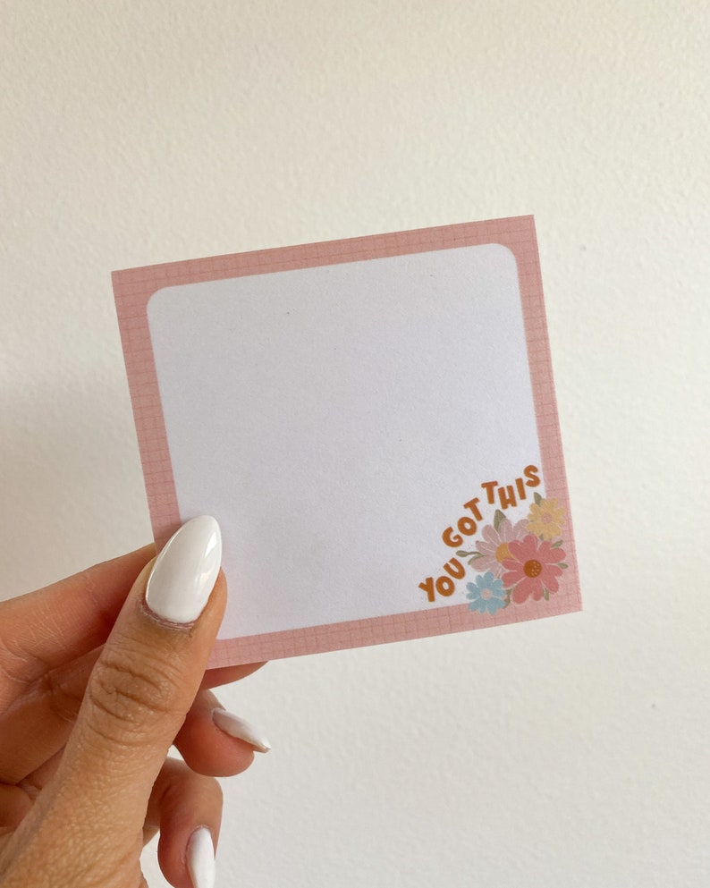 You Got This Floral Bouquet Sticky Notes | Mini Notepad, Cute ...