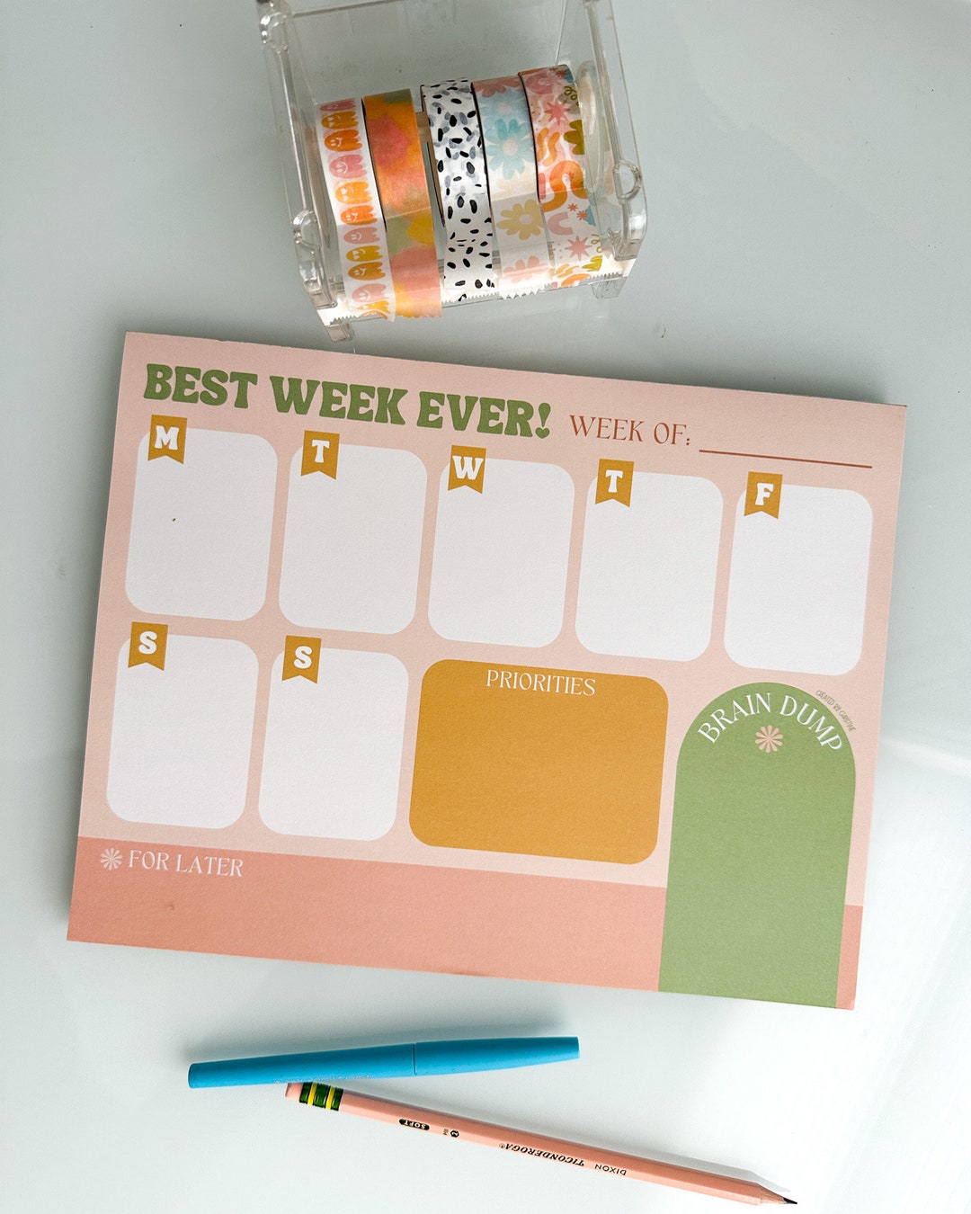 Best Week Ever Planner | Jumbo Notepad, Weekly Planner Notepad Deskpad ...