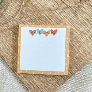 Be Kind Hearts Sticky Notes | Mini Notepad, Cute Office Supplies, Cute ...