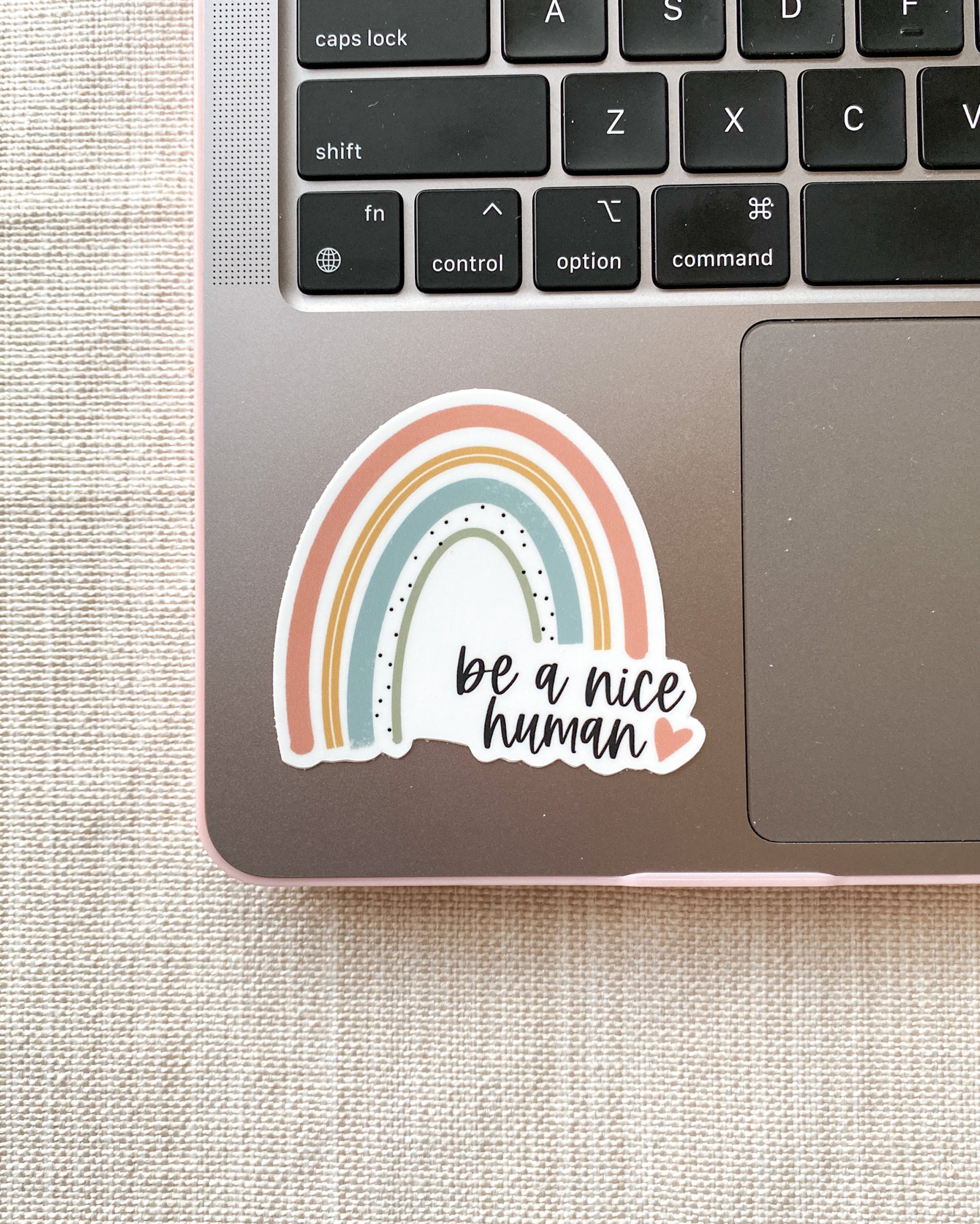 Be a Nice Human Sticker Vinyl Waterproof Sticker Rainbow | Etsy