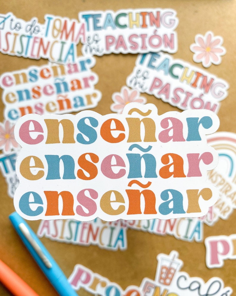 Spanish Bilingual Teacher Sticker Pack Teaching Decals | Etsy
