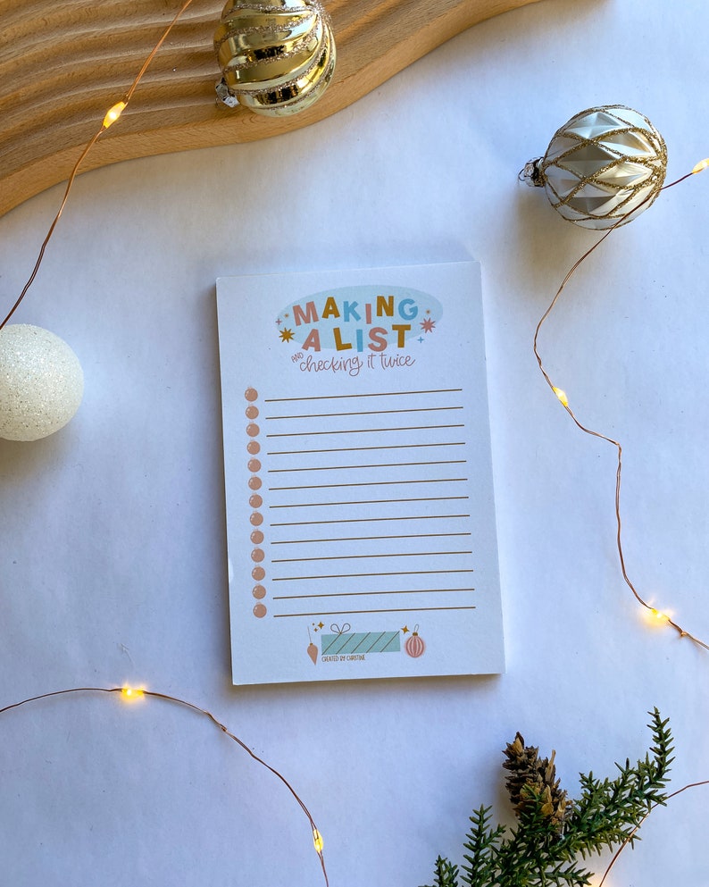 Making A List Checking It Twice Notepad Holiday Christmas - Etsy