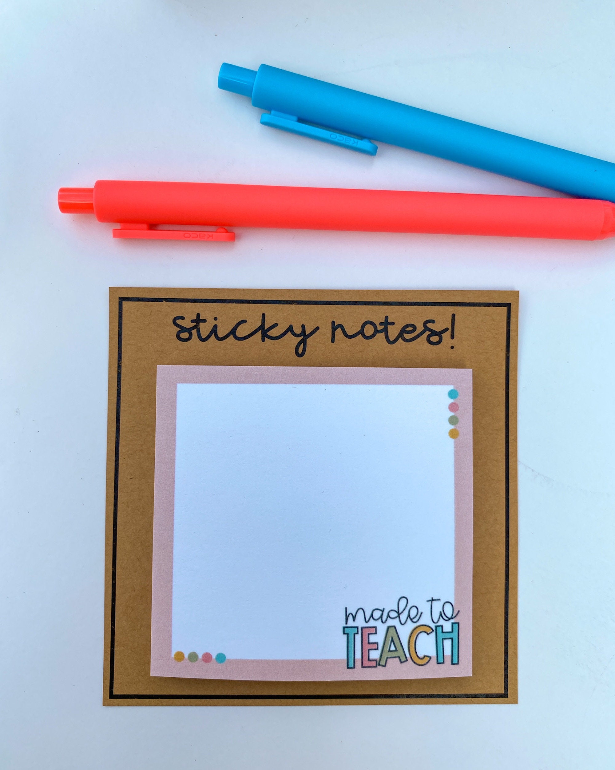 Made to Teach Sticky Notes Mini Notepad Cute Stationery - Etsy