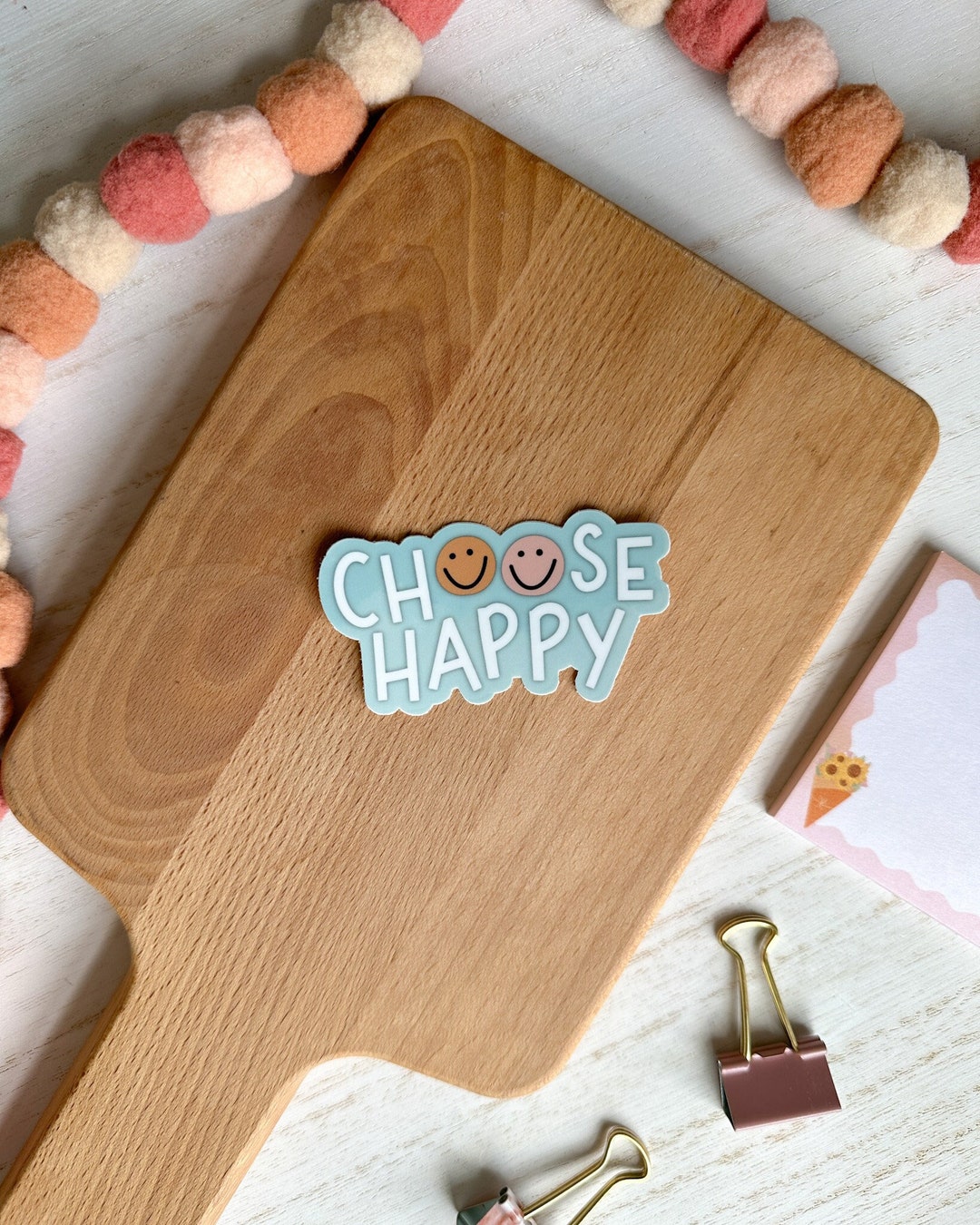 Choose Happy Sticker | Smiley Face Waterproof Vinyl Decal - Etsy