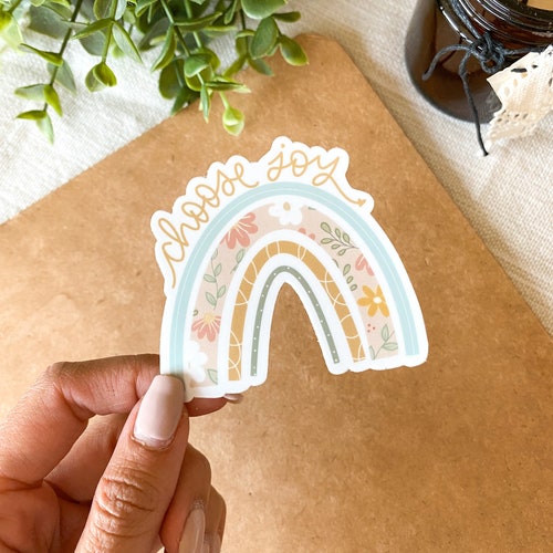 Choose Joy Sticker Rainbow Sticker Positivity Sticker - Etsy