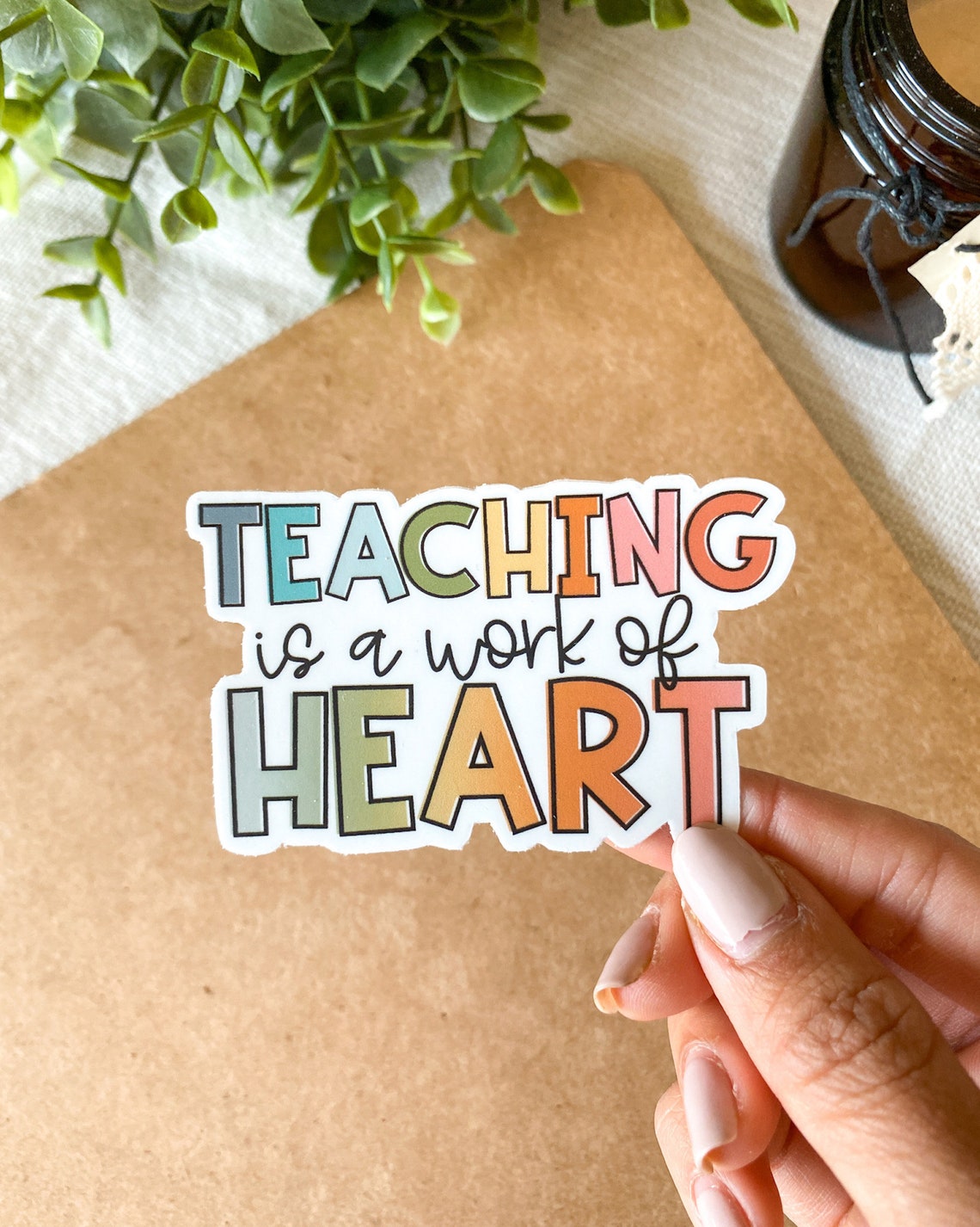 Teaching is a Work of Heart Waterproof Sticker Vinyl - Etsy