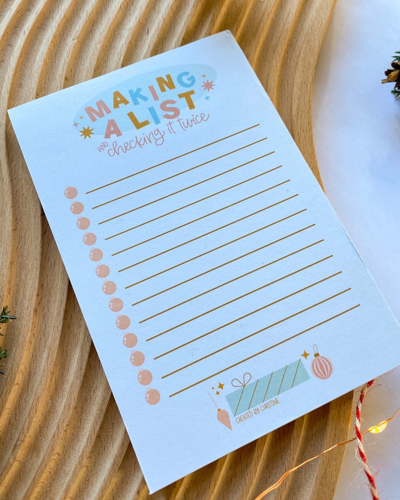 Making A List Checking It Twice Notepad Holiday Christmas - Etsy