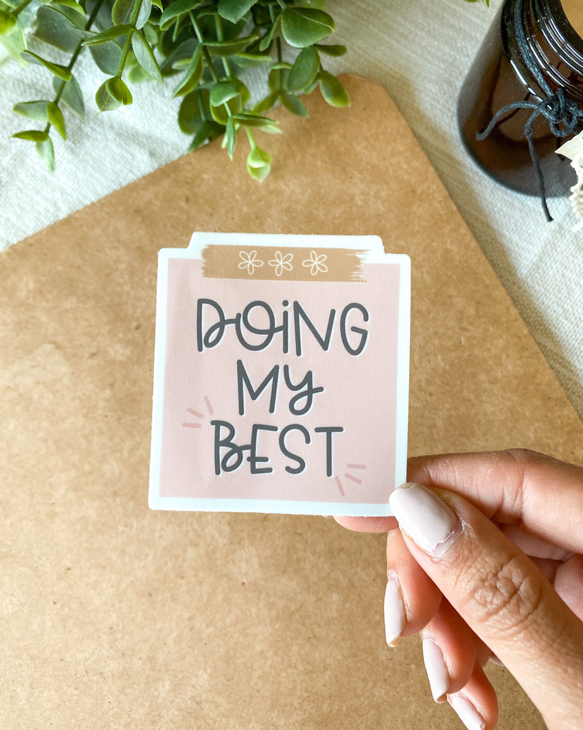 Doing My Best Sticker Sticky Note Sticker Positivity | Etsy