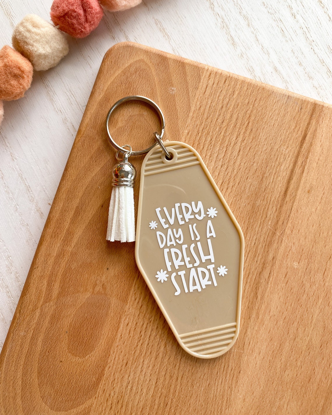 Every Day is a Fresh Start Keychain Vintage Motel Keychains - Etsy