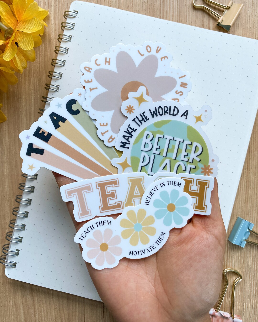 Teacher Sticker Pack | Teacher Gifts, Teach Vinyl Stickers, Educator ...