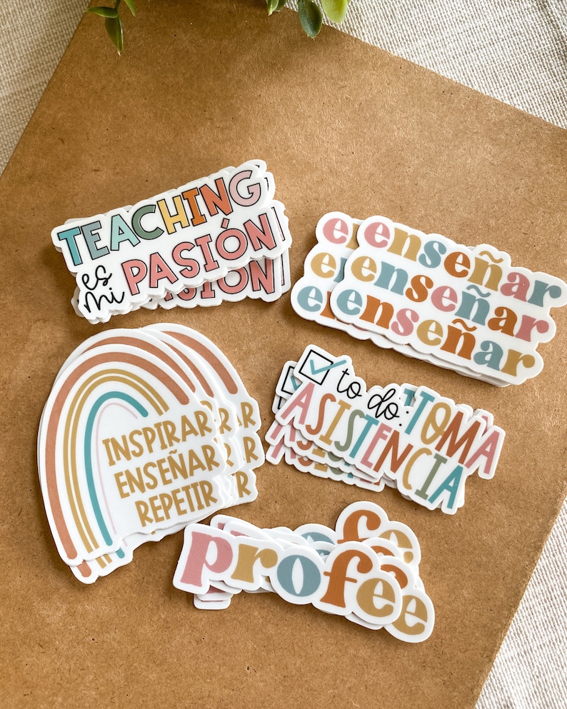 Spanish Bilingual Teacher Sticker Pack Teaching Decals | Etsy