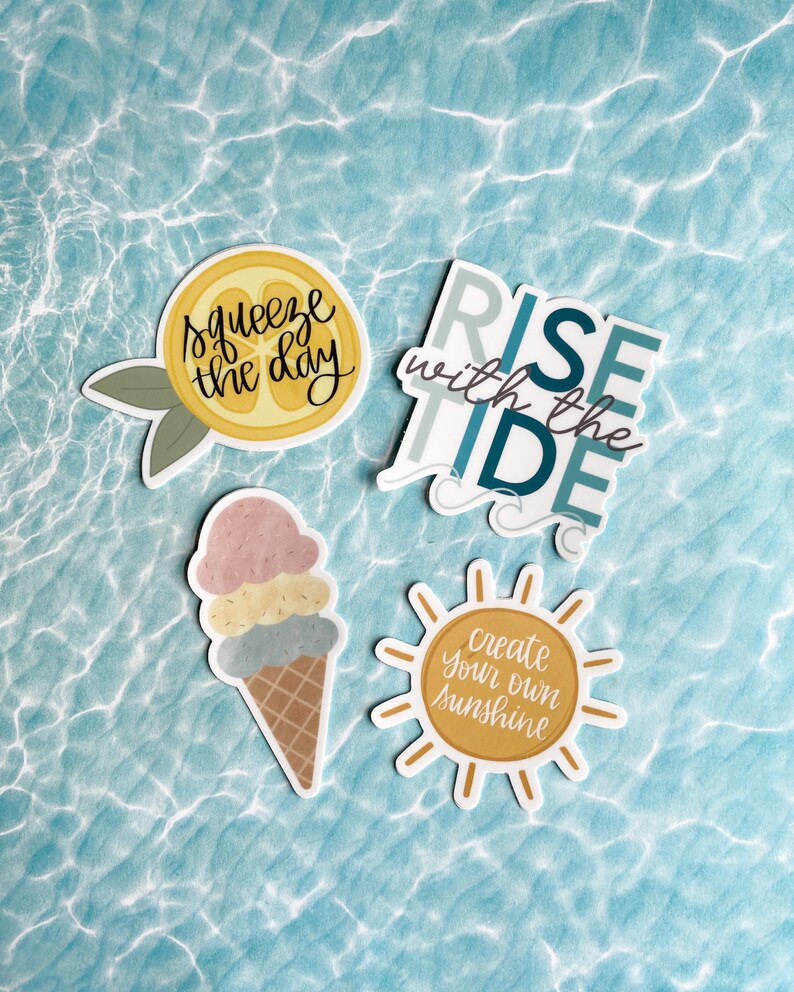Ice Cream Cone Sticker | Vinyl Waterproof Sticker, Summer Sticker - Etsy