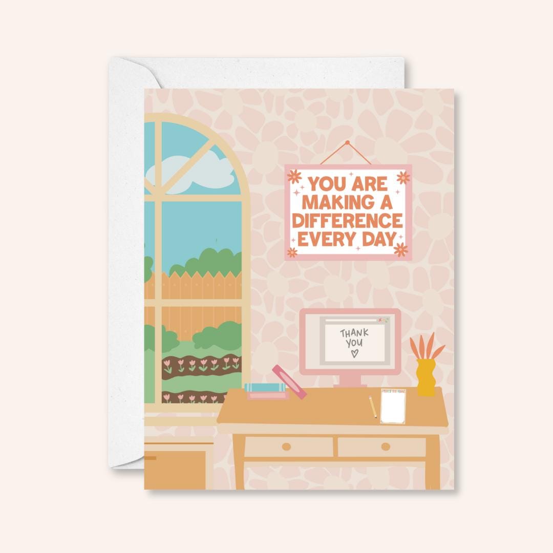 Making A Difference Greeting Sticker Card | Teacher Appreciation, Thank ...