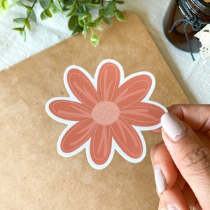 Happy Flower Sticker | Vinyl Waterproof Sticker, Pink Flower, Pretty ...