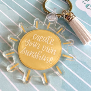 Sunshine Keychain Create Your Own Sunshine Acrylic Keychain - Etsy
