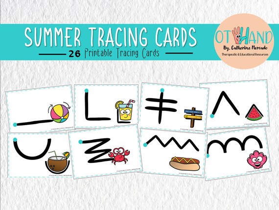 Summer Tracing Cards - Etsy