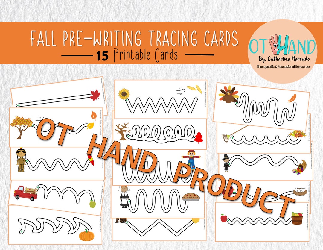 Fall Pre-writing Tracing Cards - Etsy