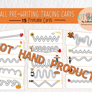 Fall Pre-writing Tracing Cards - Etsy